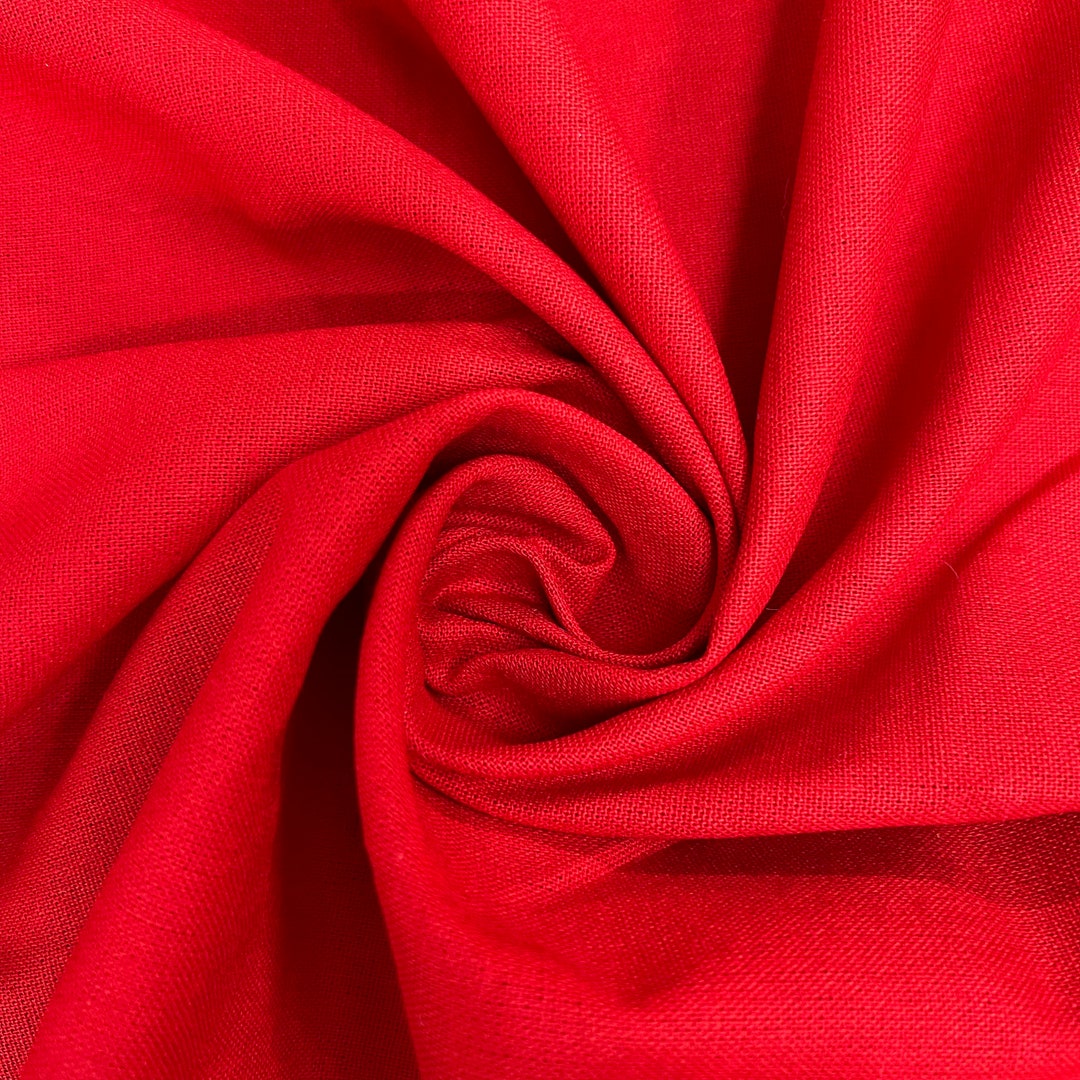 Karla RED Soft Hand Feel Linen Rayon Fabric by the Yard for Clothes ...