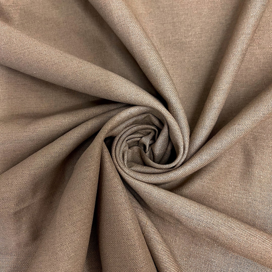 Karla MOCHA Soft Hand Feel Linen Rayon Fabric by the Yard for Clothes ...