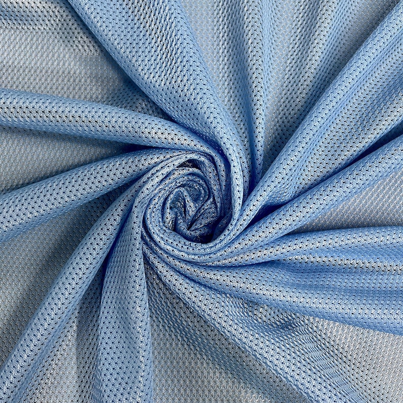 Brylee SKY BLUE Polyester Micro Mesh Jersey Sports Mesh Knit Fabric by ...