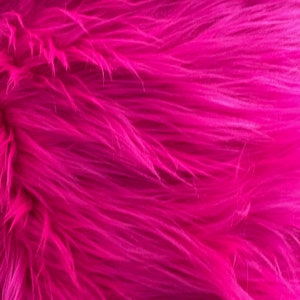 Eden HOT PINK Shaggy Long Pile Soft Faux Fur Fabric for Fursuit ...