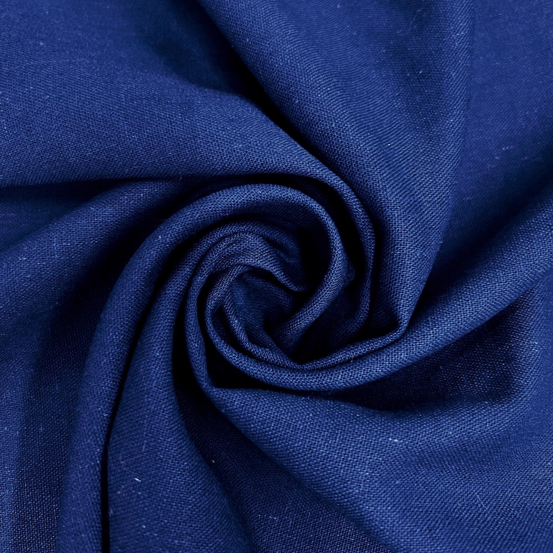 Karla NAVY BLUE Soft Hand Feel Linen Rayon Fabric by the Yard for ...