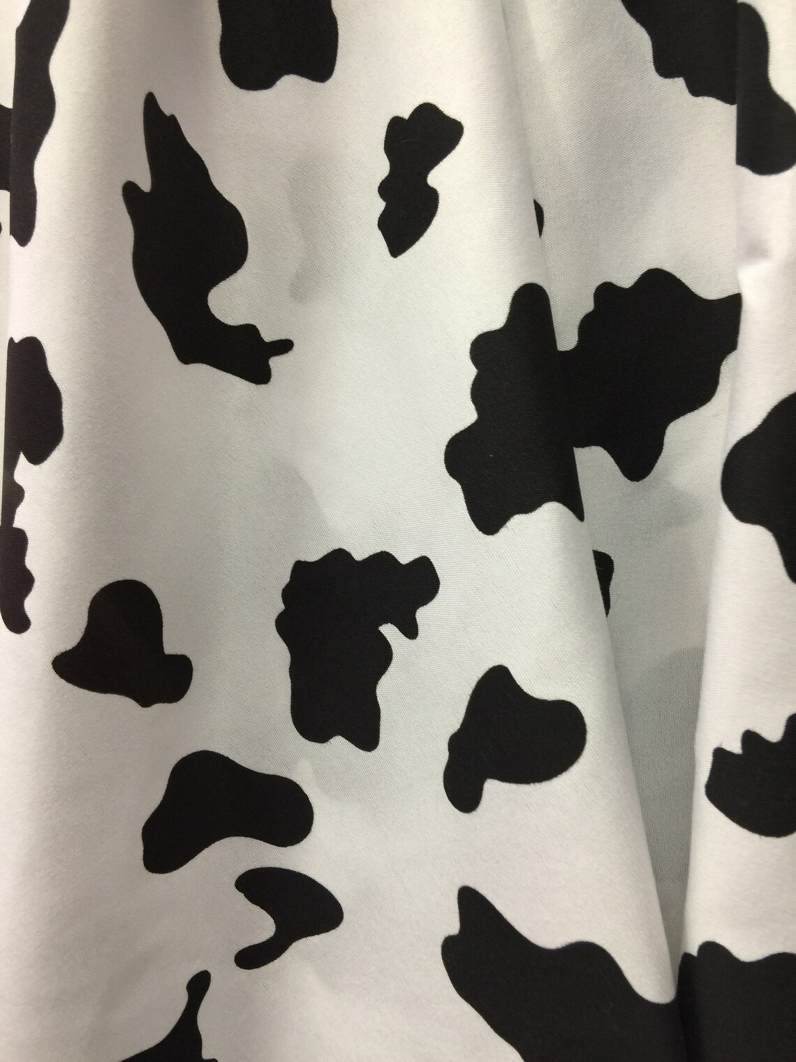 Kendra BLACK & WHITE Cow Print Light Weight Polyester Cotton | Etsy