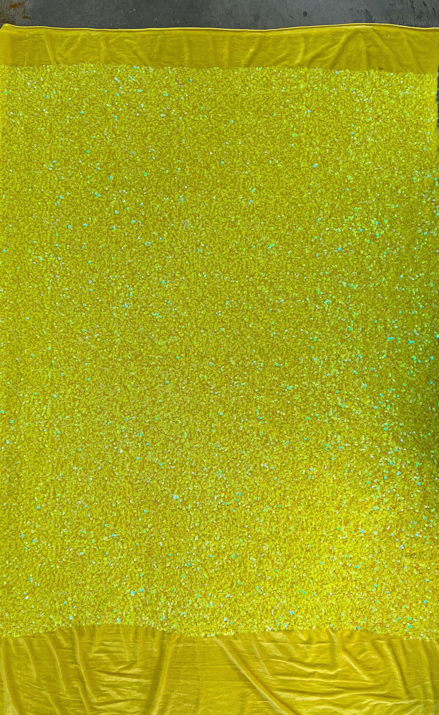 Stephanie YELLOW Sequins on YELLOW Stretch Velvet Fabric by - Etsy