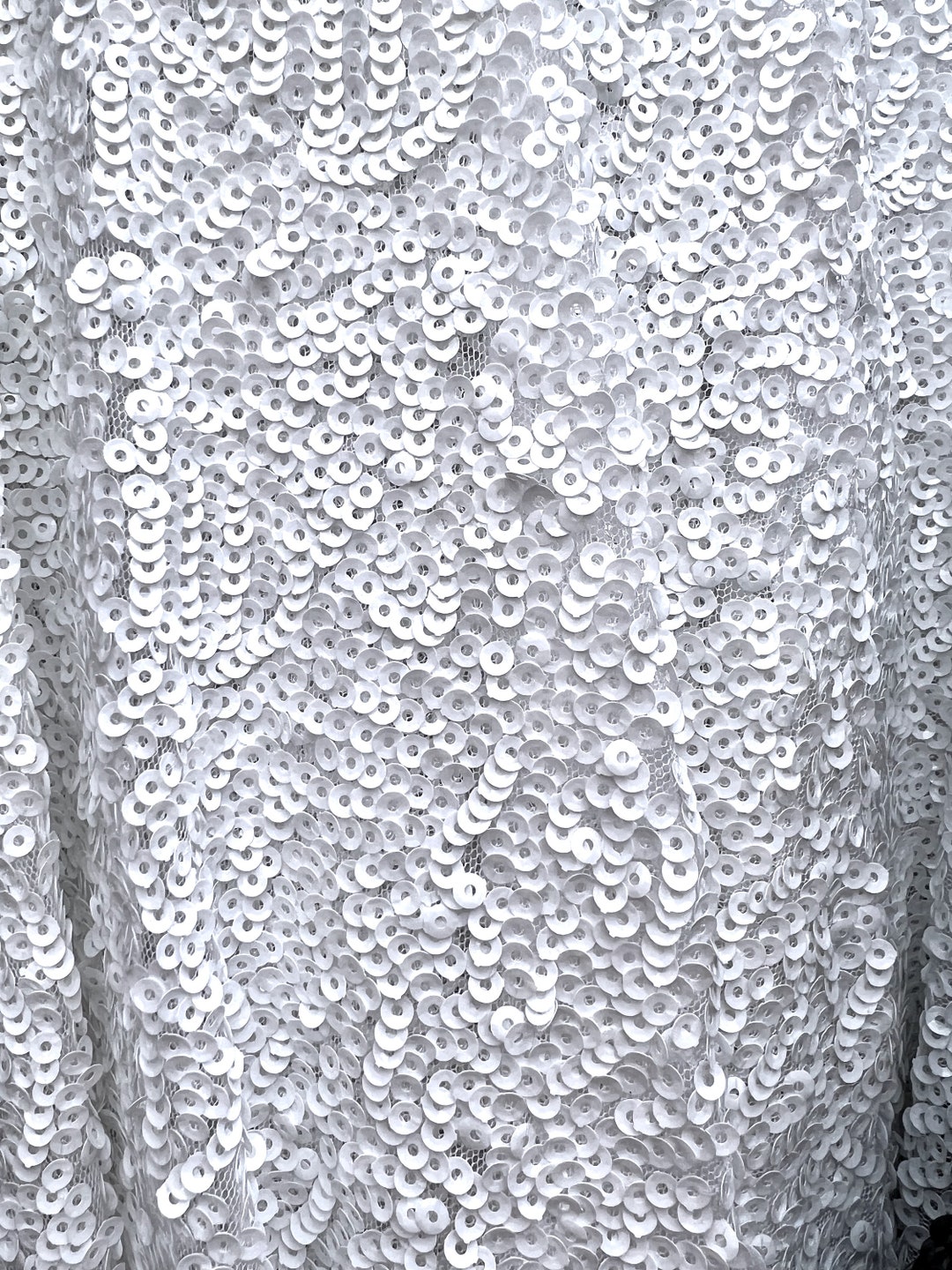 Bianca WHITE Allover Sequins on Mesh Fabric by the Yard - 10104 - Etsy
