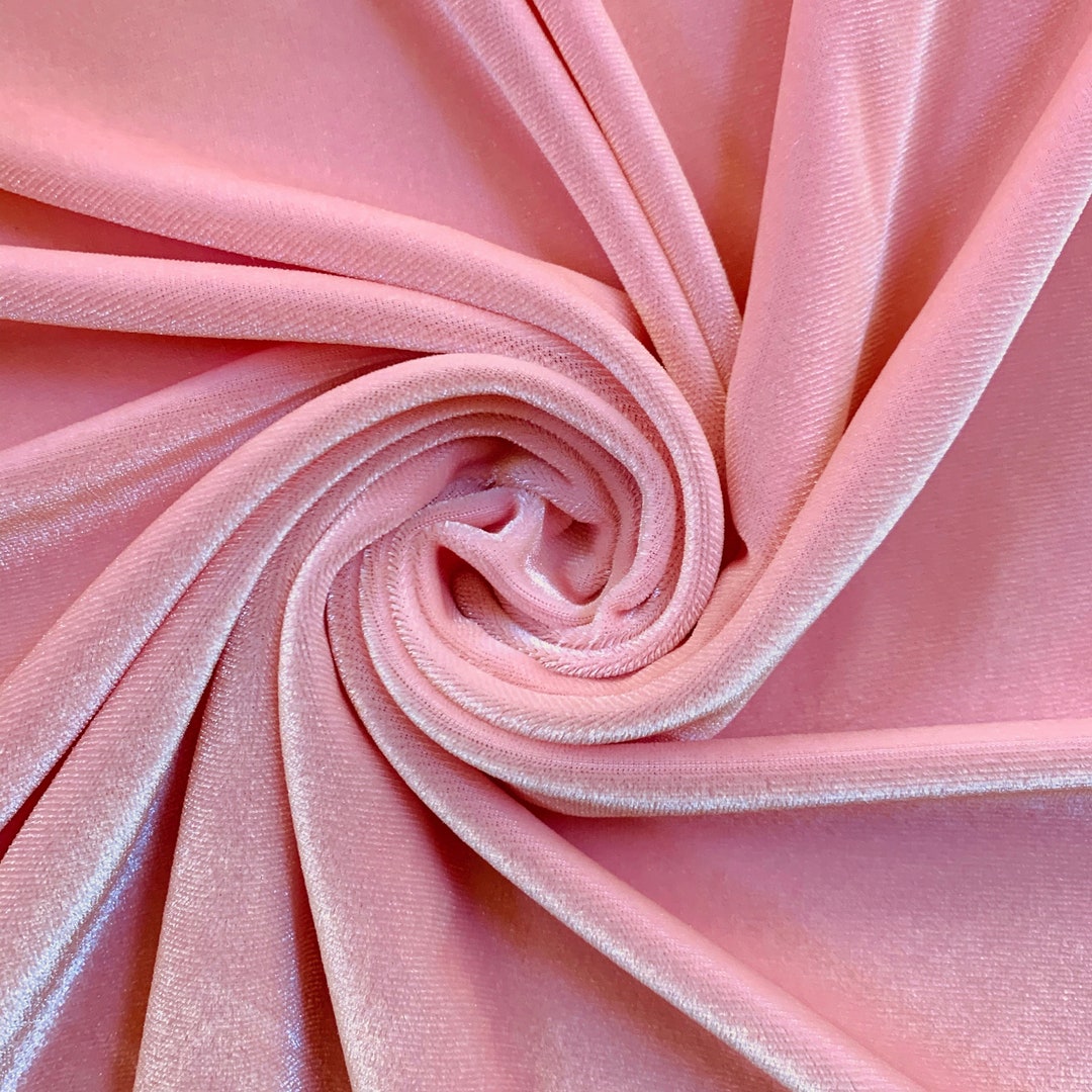 Princess LIGHT PINK Polyester Spandex Stretch Velvet Fabric for Bows ...