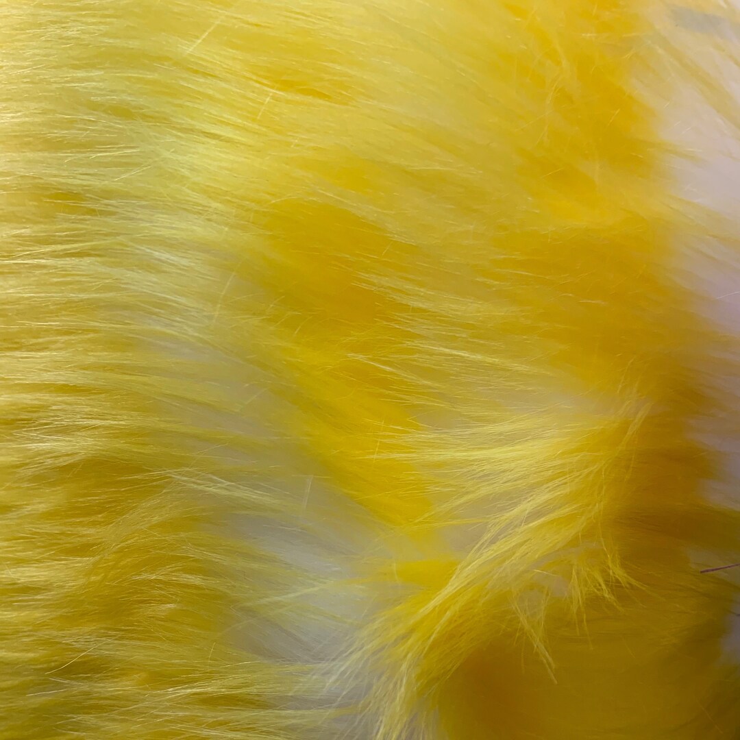 Bristol YELLOW Tip Candy Shag Long Pile Soft Faux Fur Fabric for ...