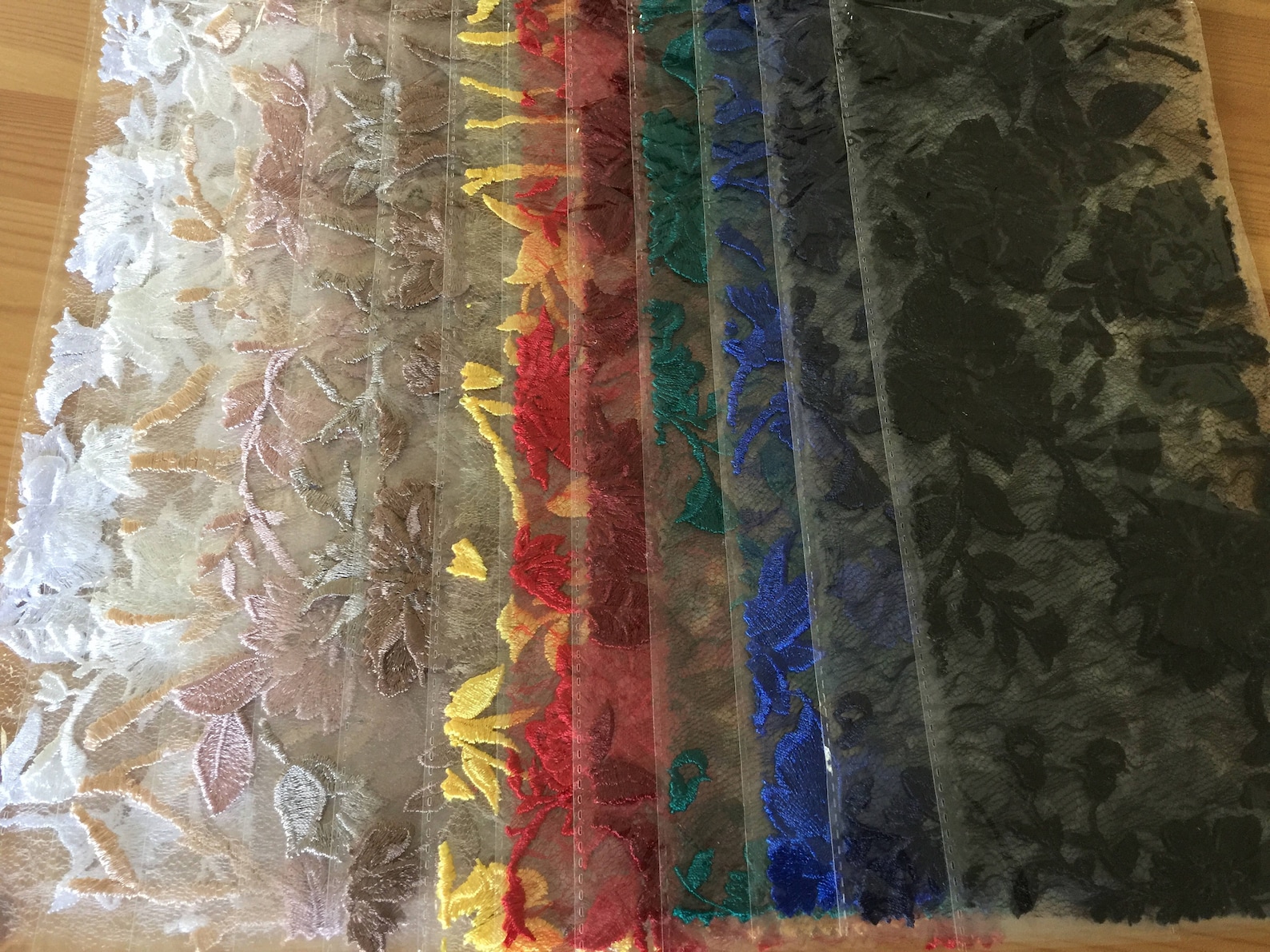 Nina RED Polyester 3D Floral Embroidery on Mesh Lace Fabric by - Etsy