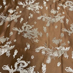Arisa BROWN Dragon Brocade Chinese Satin Fabric for Cheongsam/qipao ...