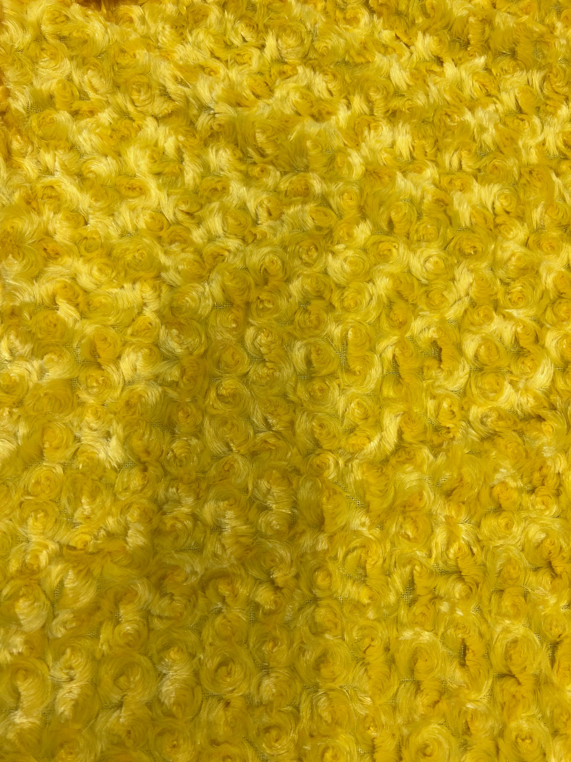 Ruth YELLOW Cuddle Minky Rosette Soft Faux Fur Fabric by the Yard ...