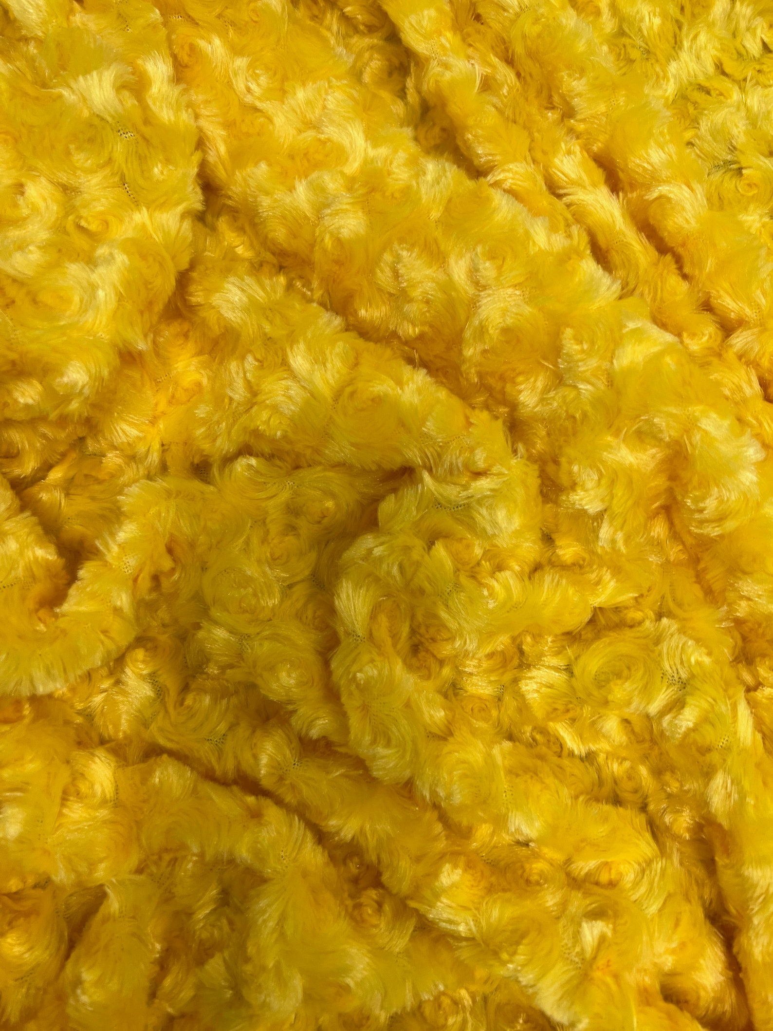 Ruth YELLOW Cuddle Minky Rosette Soft Faux Fur Fabric by the Yard ...