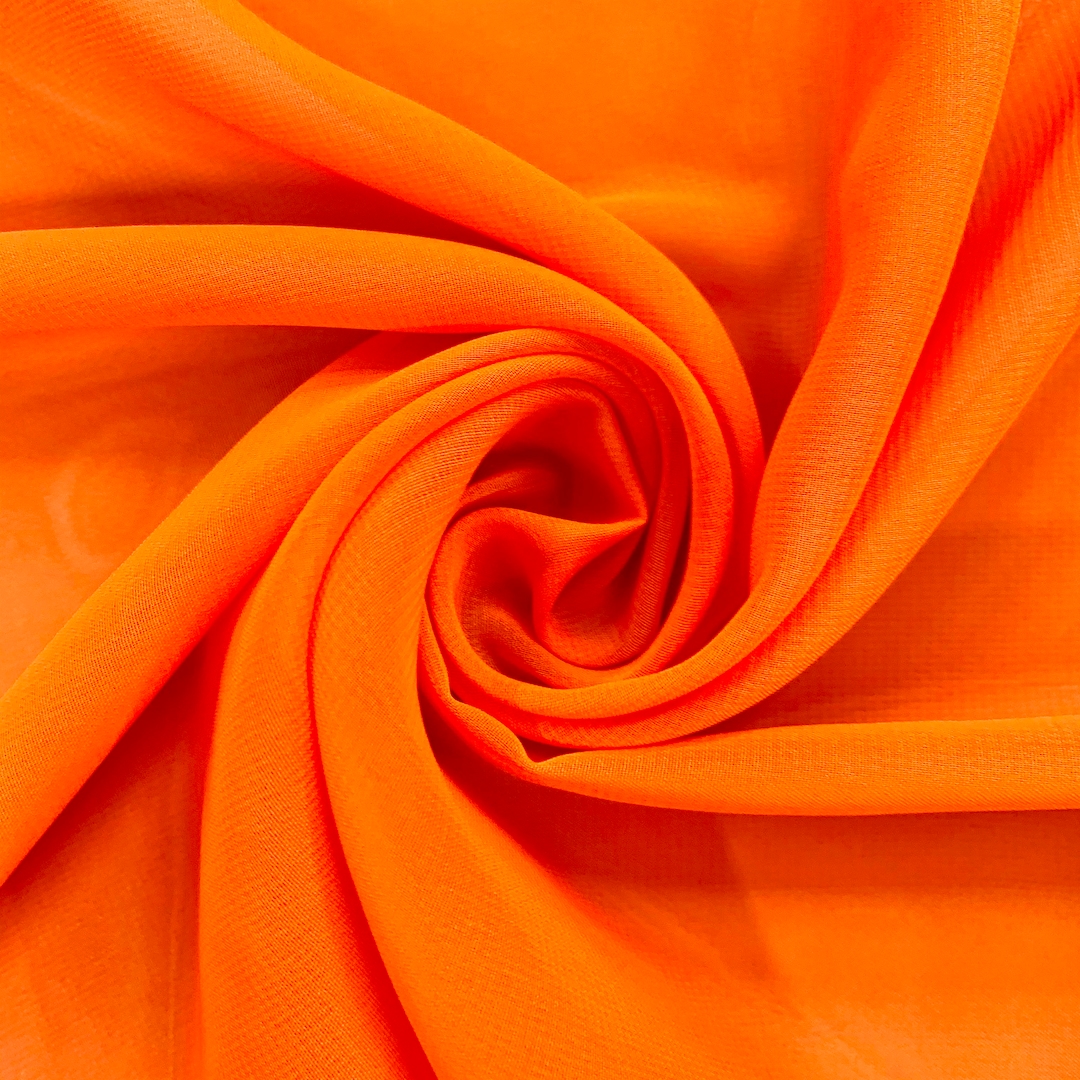 Danielle NEON ORANGE Polyester Hi-multi Chiffon Fabric by the Yard ...