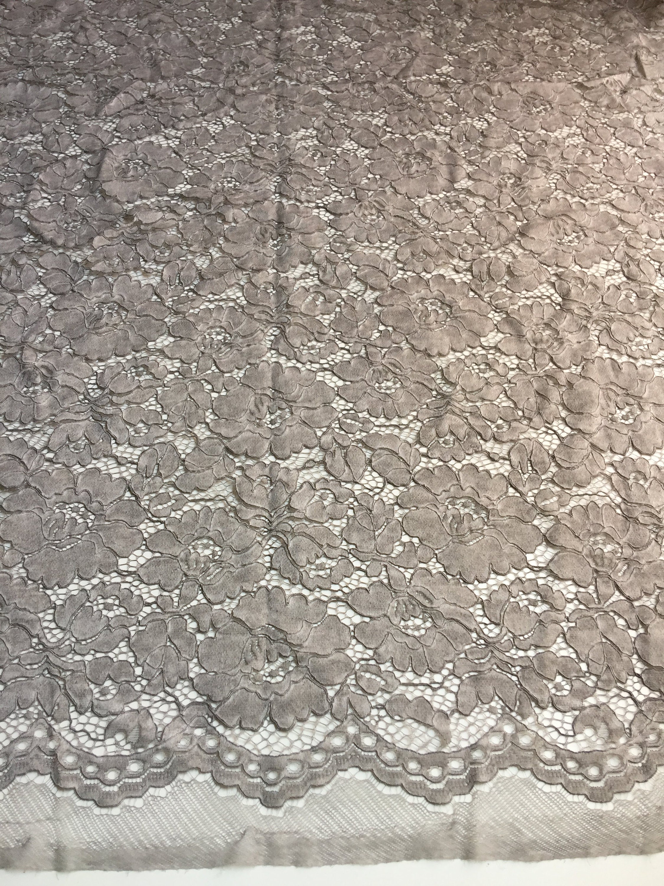 Summer LIGHT GREY Floral Pattern Double Dyed Flat Lace on Mesh - Etsy