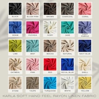 Lightweight Linen Rayon Blend Fabric for Apparel in 20+ Colors, Yarn ...