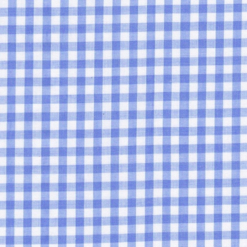 Carly LIGHT BLUE Mini Checkered Gingham Poly Cotton Fabric by - Etsy