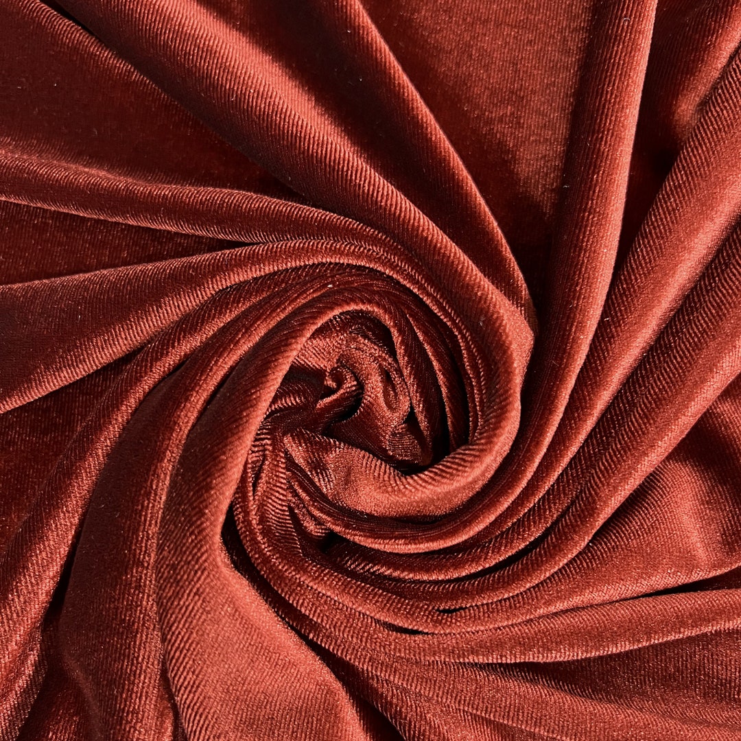 Princess DARK AMBER Polyester Spandex Stretch Velvet Fabric by the Yard ...