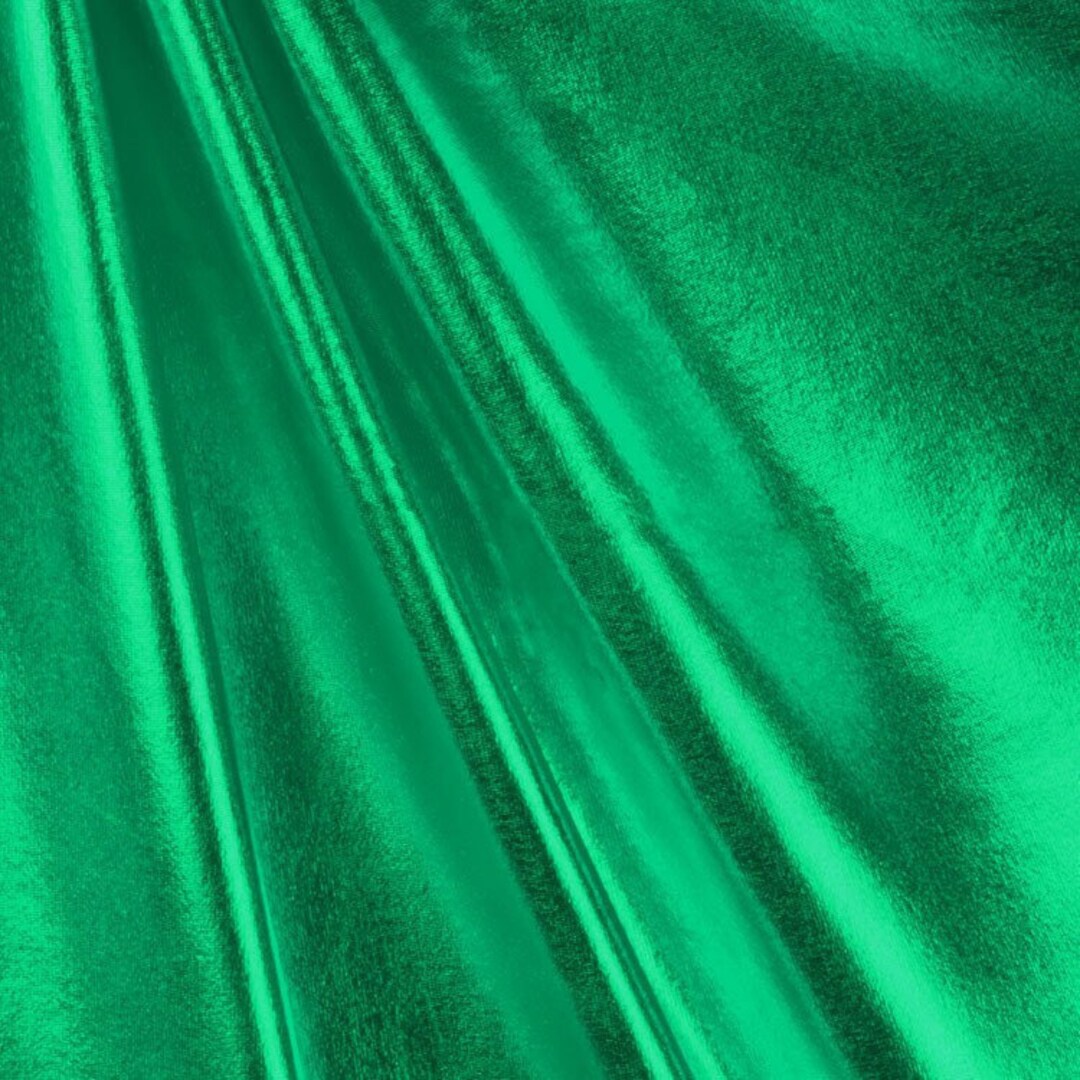 Finley GREEN 4-way Stretch Metallic Foil Fabric by the Yard - 10013 - Etsy