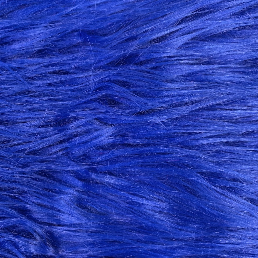Eden ROYAL BLUE Shaggy Long Pile Soft Faux Fur Fabric for Fursuit ...