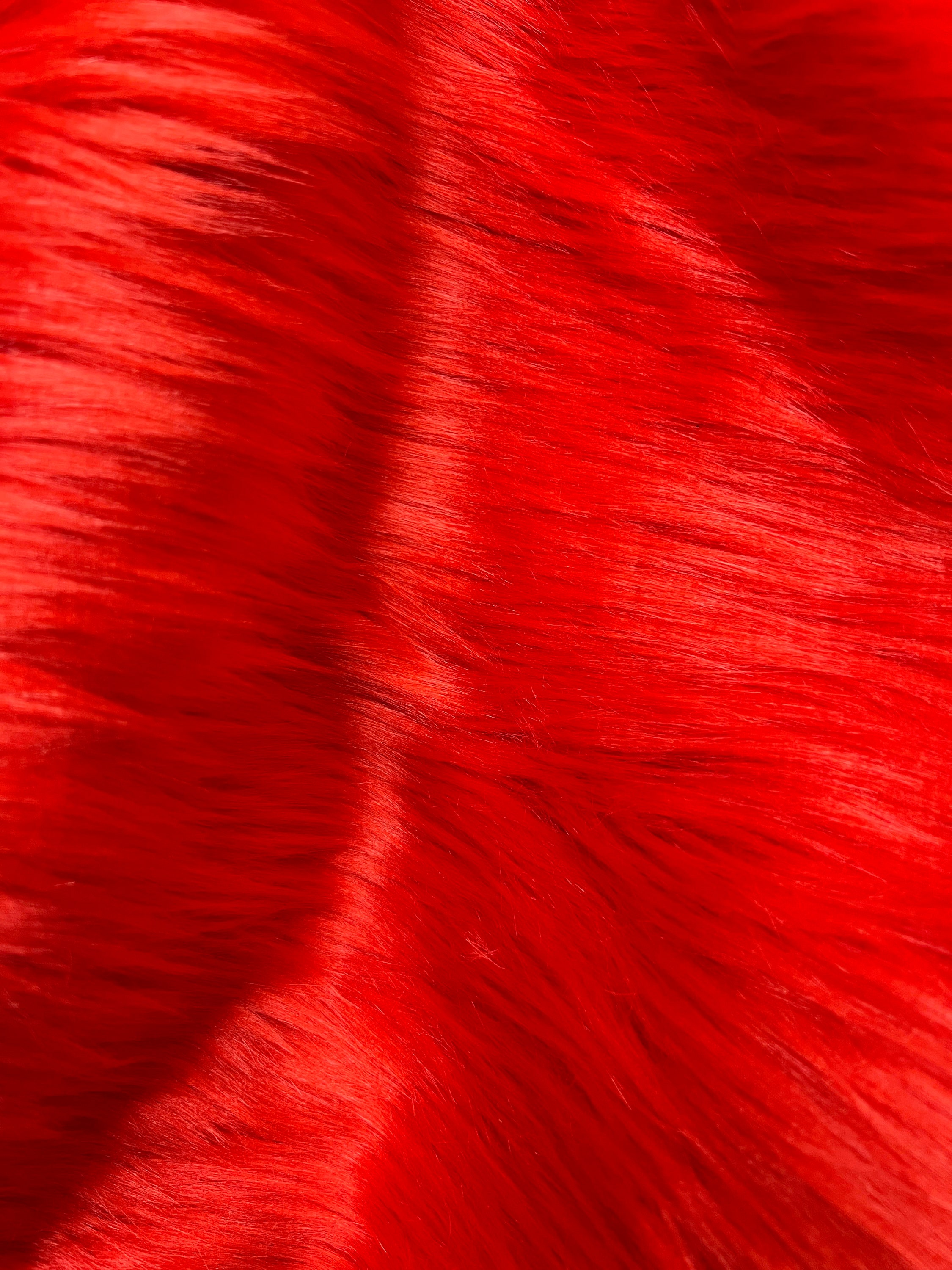 Eden RED Shaggy Long Pile Soft Faux Fur Fabric for Fursuit, Cosplay ...