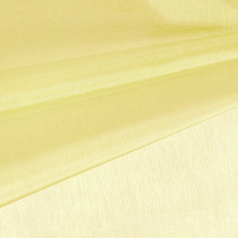 Cassidy LIGHT YELLOW Polyester Crystal Organza Fabric for | Etsy