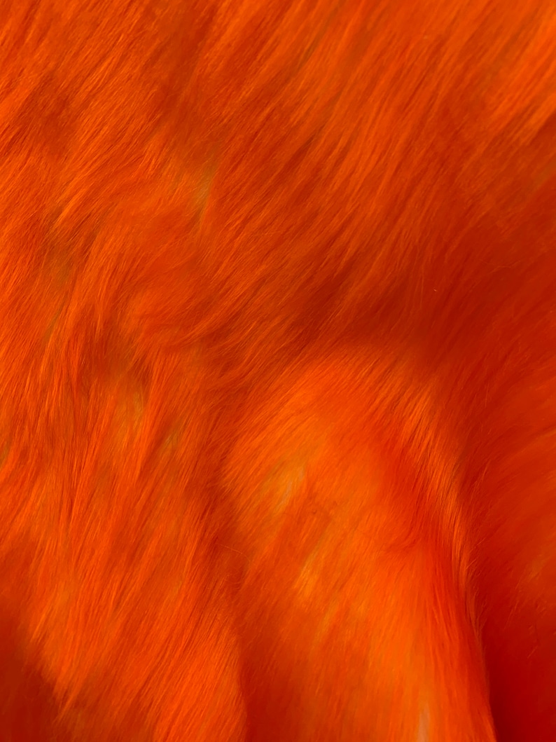 Bristol ORANGE Tip Candy Shag Long Pile Soft Faux Fur Fabric - Etsy