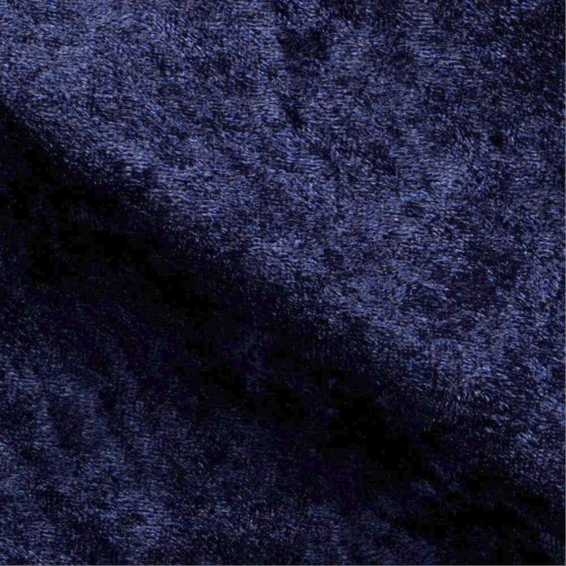 Mya NAVY BLUE Non-wrinkle Mechanical Stretch Polyester Panne Velvet ...