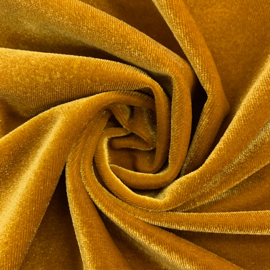 Princess DARK GOLD Polyester Spandex Stretch Velvet Fabric by the Yard ...