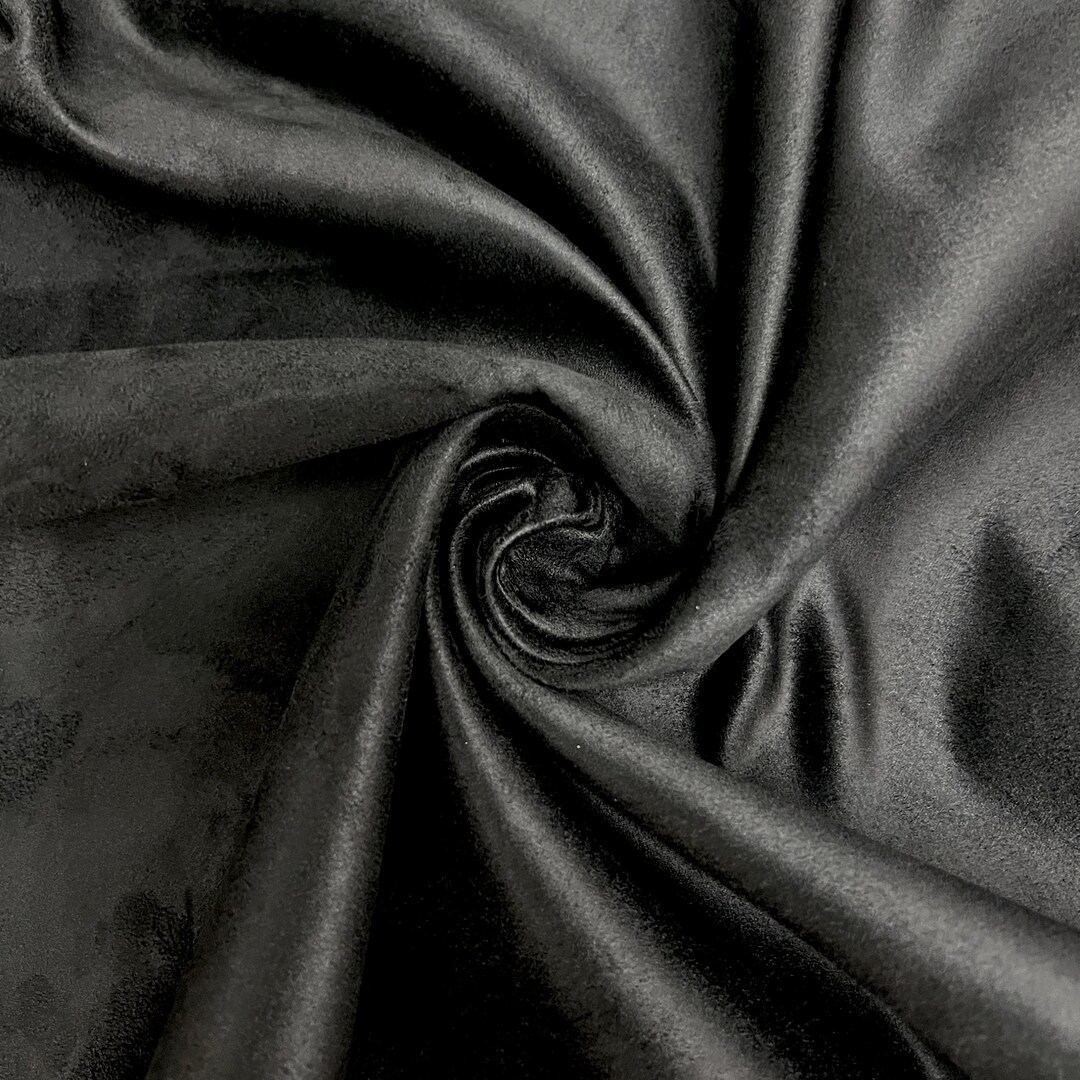 Giana BLACK Faux Suede Polyester Microsuede Fabric by the Yard - 10223 ...