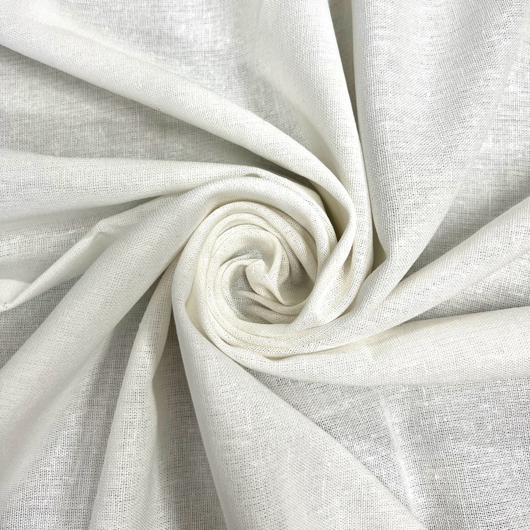 Karla WHITE Soft Hand Feel Linen Rayon Fabric by the Yard for Clothes ...