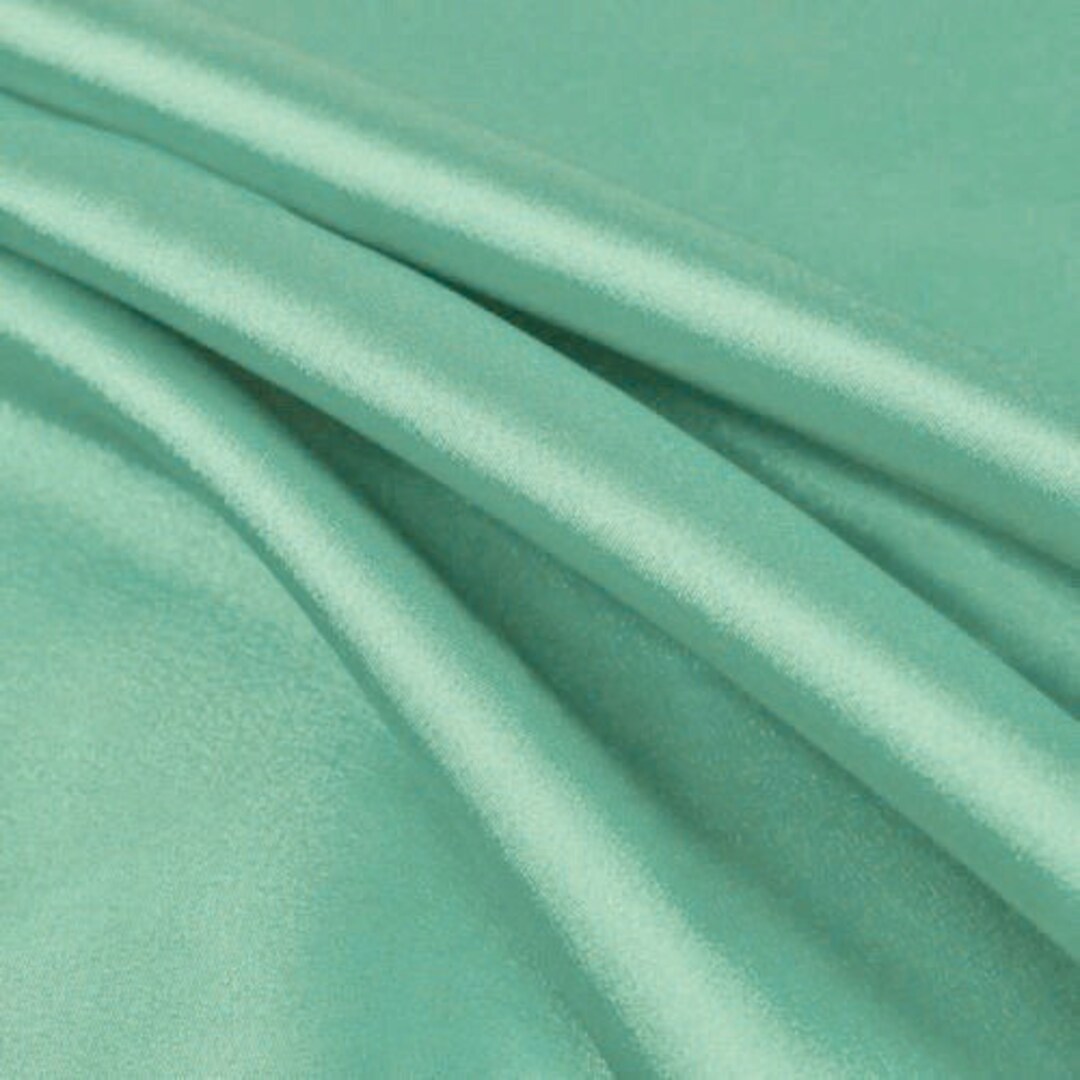 Payton MINT GREEN Faux Silk Minimal Stretch Charmeuse Satin Fabric by ...