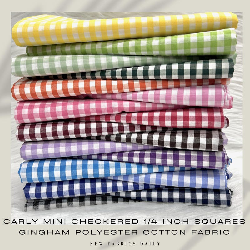 1/4 Gingham Fabric Orange - Etsy