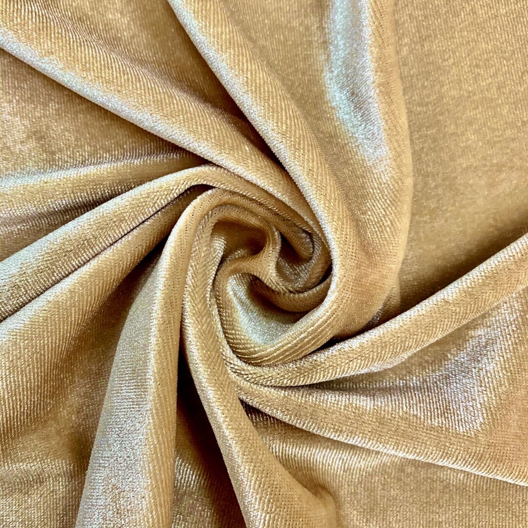 Princess CHAMPAGNE BEIGE Polyester Spandex Stretch Velvet Fabric Bows ...