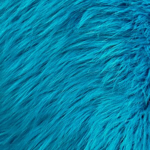 Sasha TURQUOISE Shaggy Long Pile Soft Faux Fur Fabric for Fursuit ...