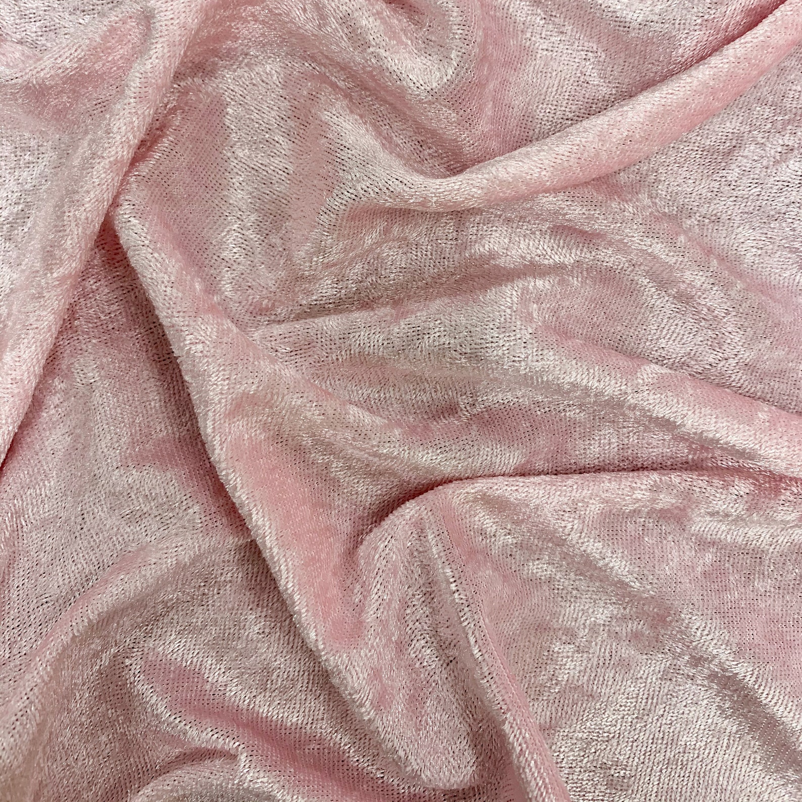 Mya LIGHT PINK Non-wrinkle Mechanical Stretch Polyester Panne | Etsy