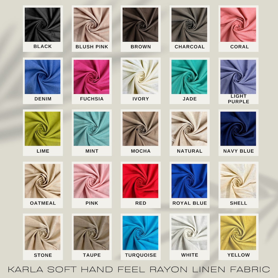 Karla Soft Hand Feel Linen Rayon Fabric by the Yard for Clothes ...