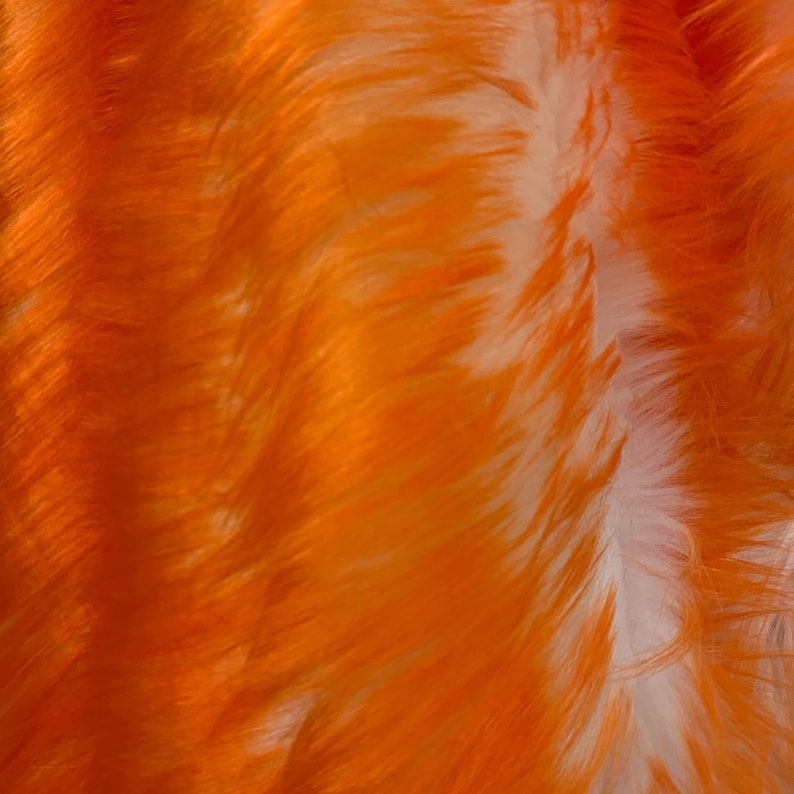 Bristol ORANGE Tip Candy Shag Long Pile Soft Faux Fur Fabric - Etsy