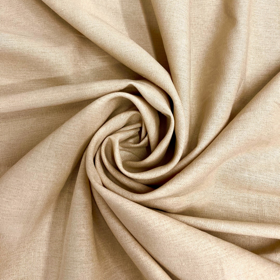 Karla OATMEAL Soft Hand Feel Linen Rayon Fabric by the Yard for Clothes ...