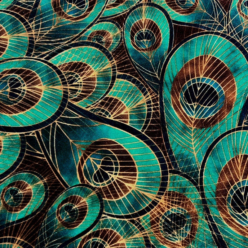 Peacock Print Fabric - Etsy