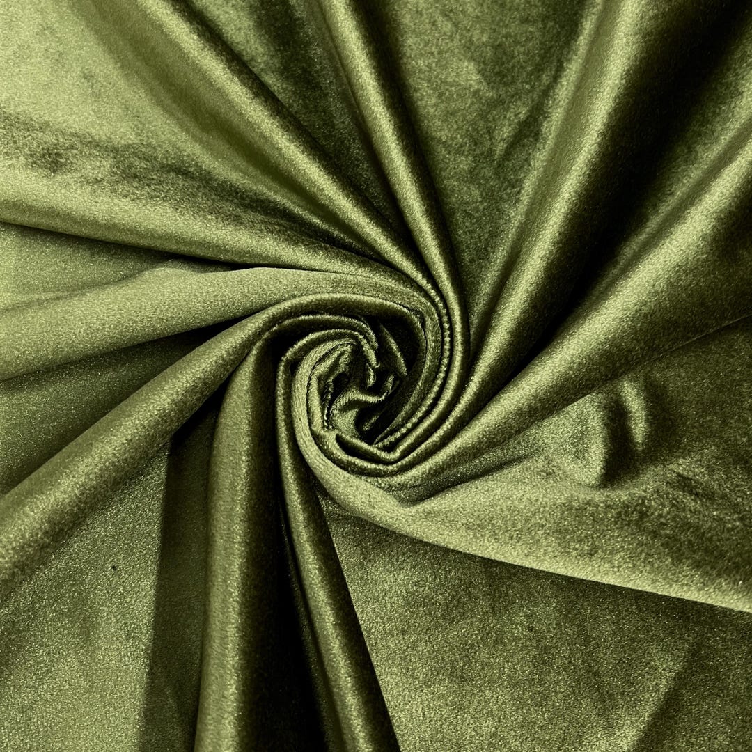 Contessa OLIVE GREEN Plush Non-stretch Velvet Fabric for Apparel ...