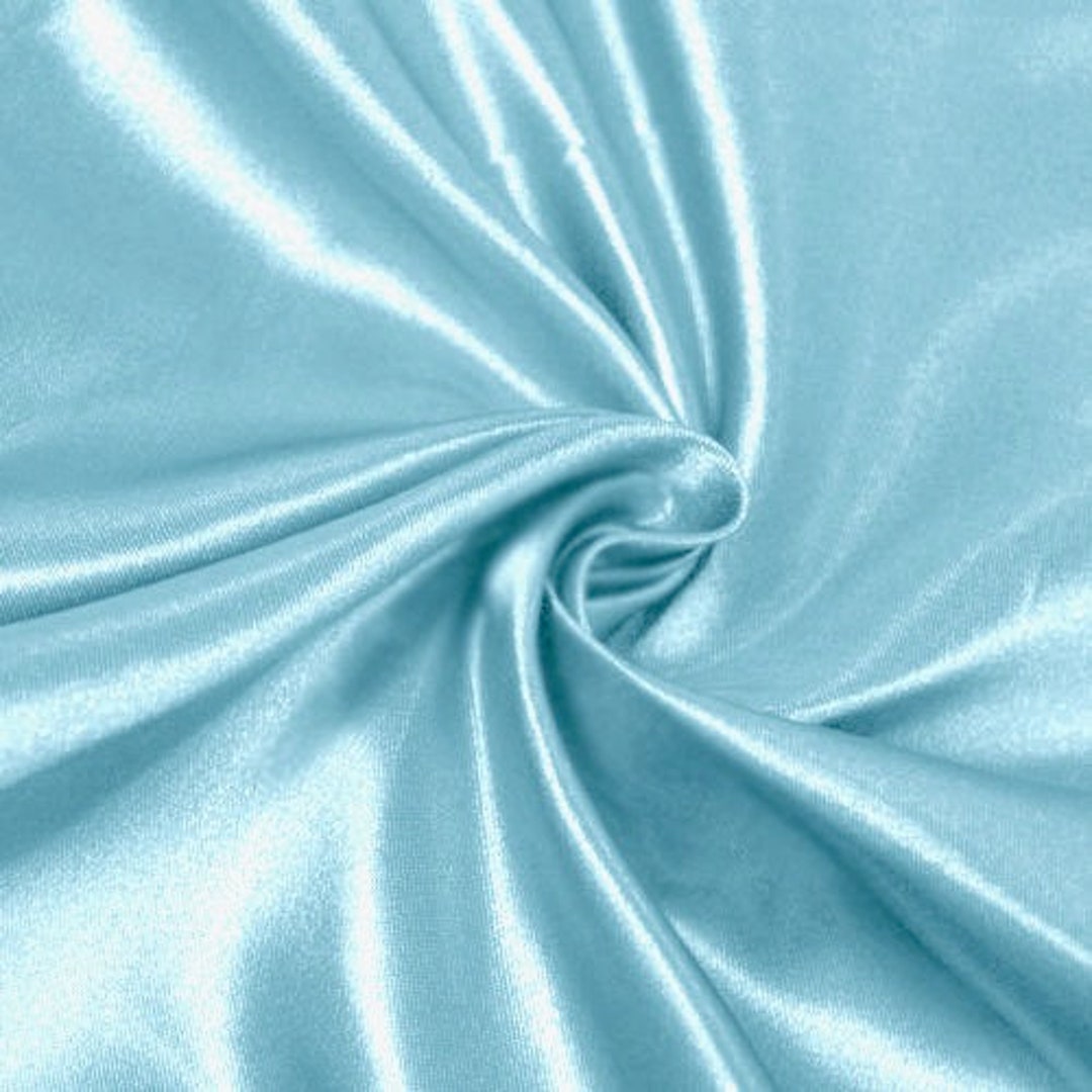 Eliza BABY BLUE Shiny Heavy Bridal Wedding Satin Fabric by the Yard ...