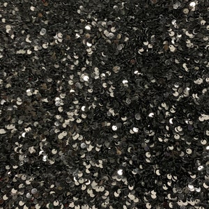 Stephanie BLACK Overlap Sequins on BLACK Stretch Velvet Fabric by the ...