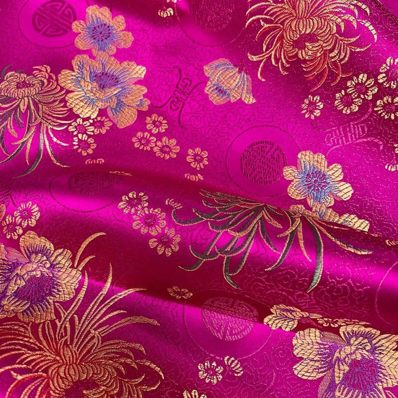 Satin Brocade Fabric - Etsy