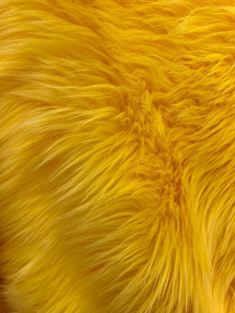 Sasha YELLOW Long Pile Soft Luxury Faux Fur Fabric Fursuit, Cosplay ...
