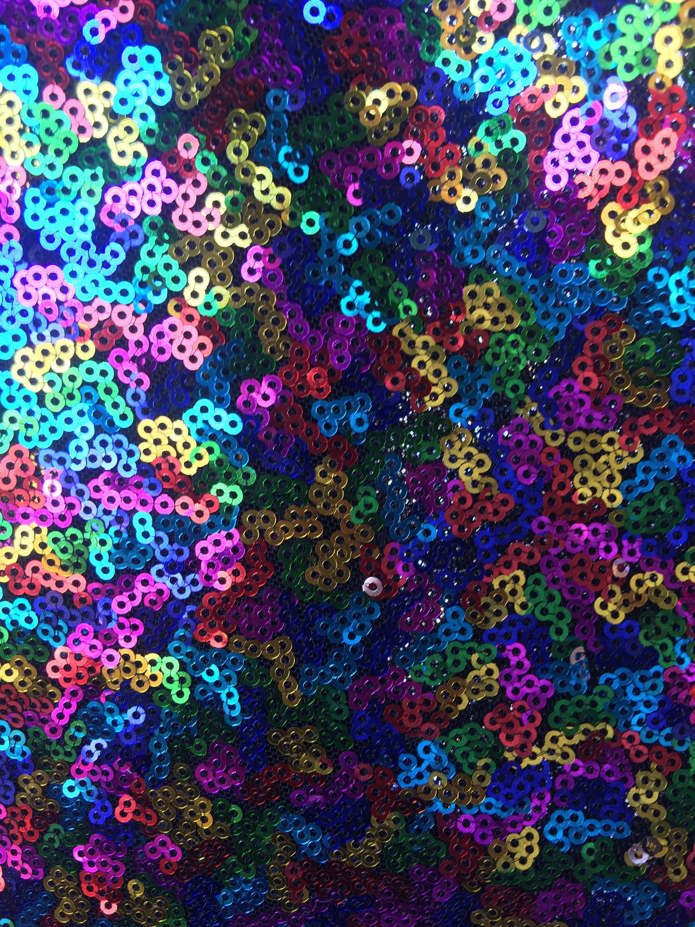 Leila RAINBOW Sequins on BLACK Mesh Fabric by the Yard - 10050 - Etsy