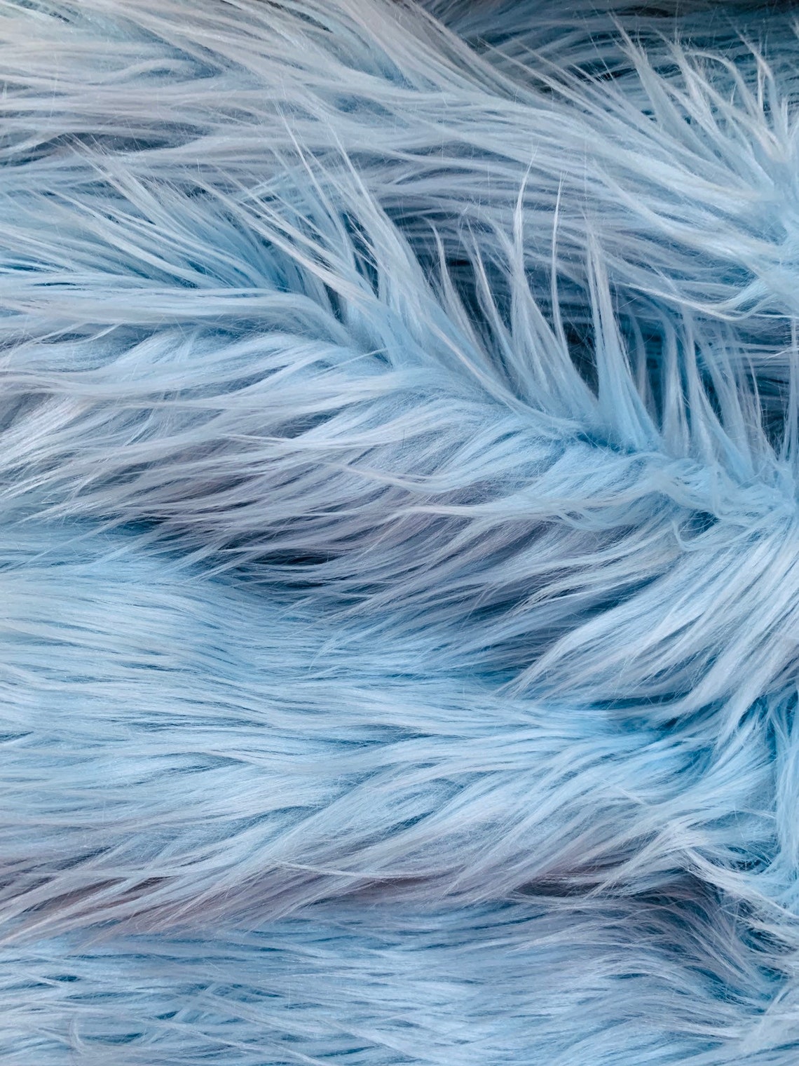 Eden LIGHT BLUE Shaggy Long Pile Soft Faux Fur Fabric for - Etsy