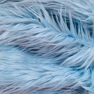Eden LIGHT BLUE Shaggy Long Pile Soft Faux Fur Fabric for Fursuit ...
