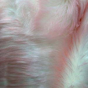 Bristol BABY PINK Tip Candy Shag Long Pile Soft Faux Fur Fabric for ...