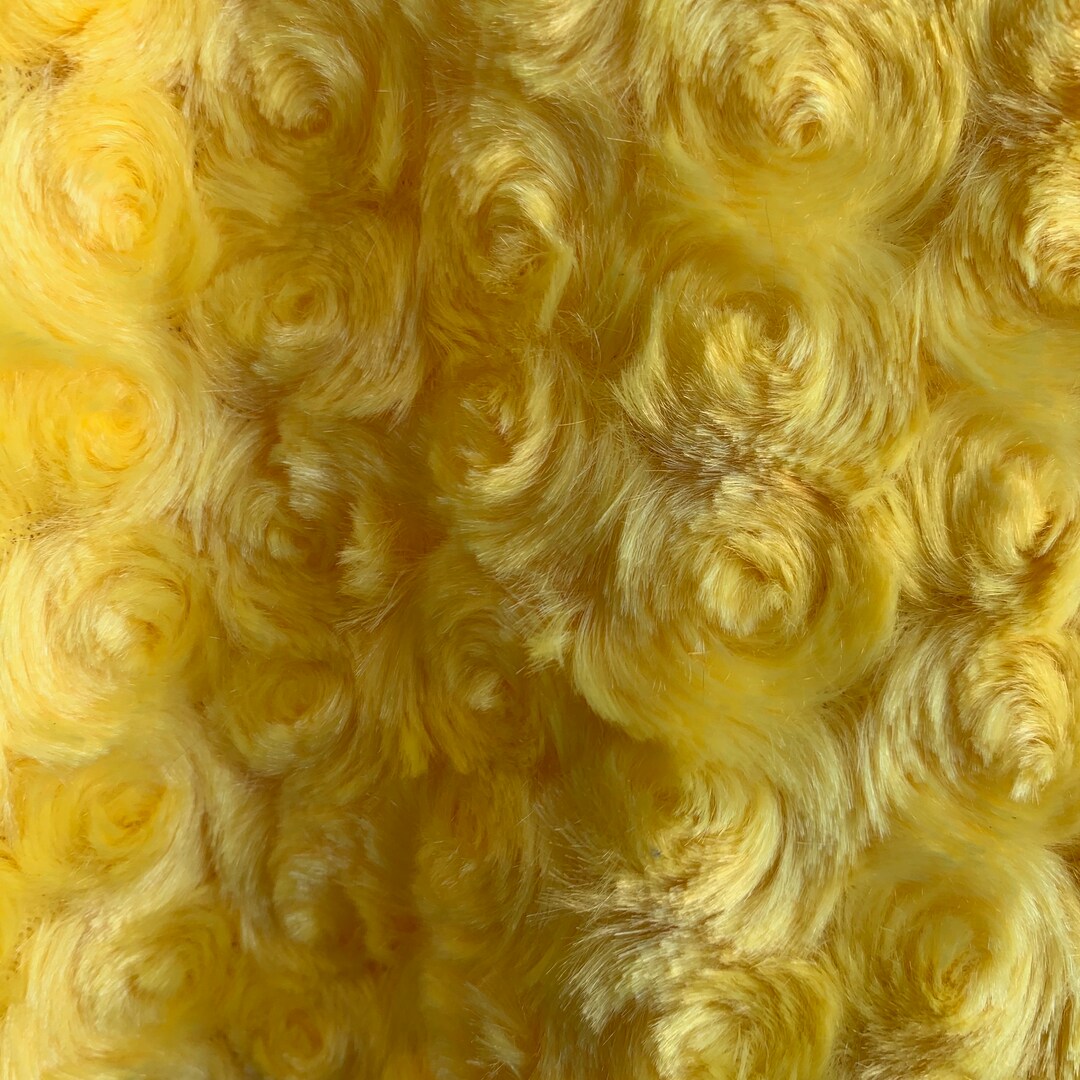 Ruth YELLOW Cuddle Minky Rosette Soft Faux Fur Fabric by the Yard ...