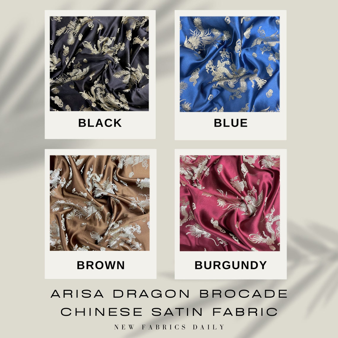 Arisa Gold Dragon Brocade Chinese Satin Fabric for Cheongsam/qipao ...