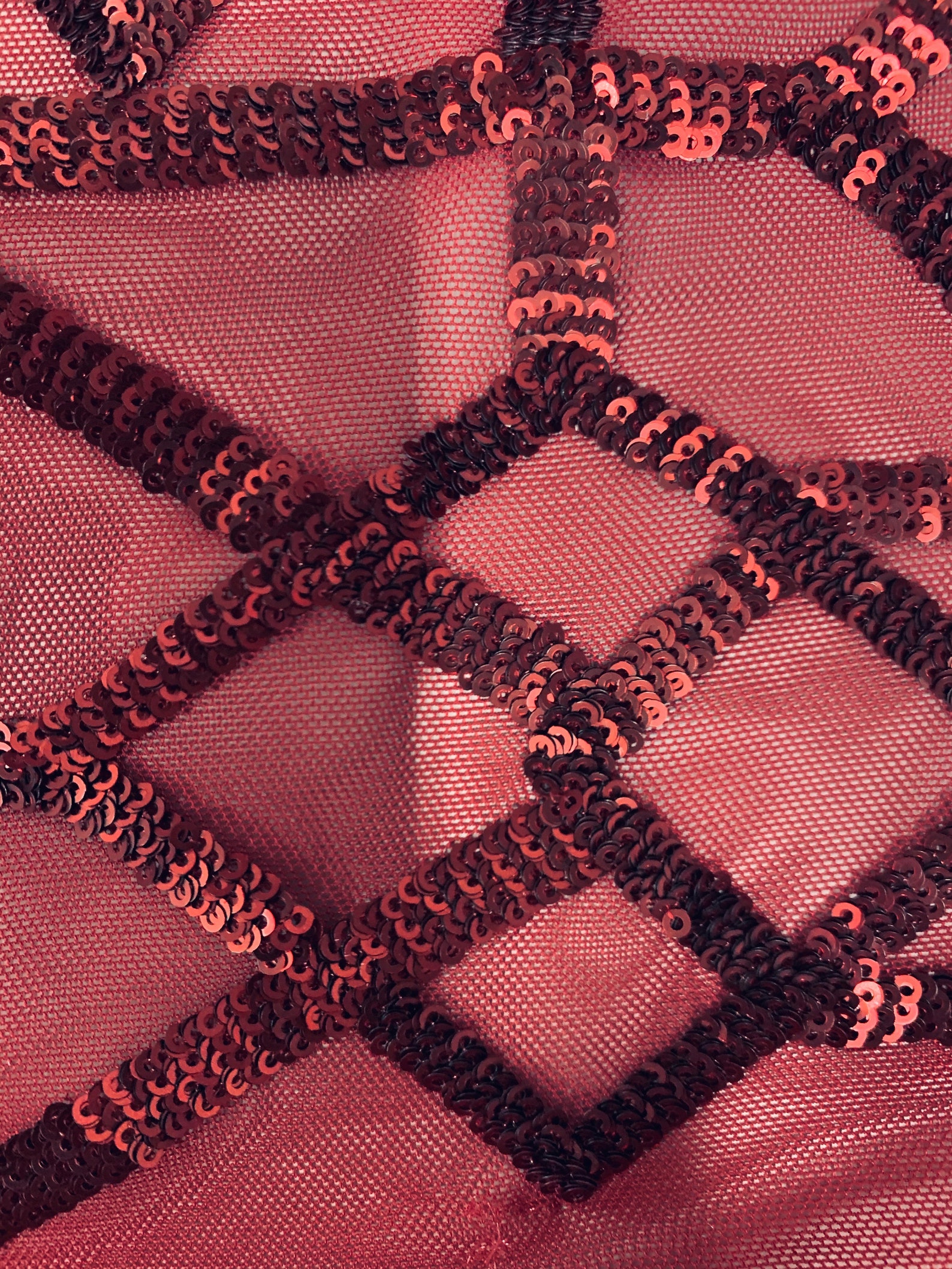 Meredith BURGUNDY Trellis Pattern Sequins on Mesh Lace Fabric | Etsy