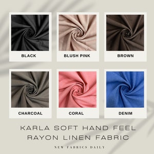 Karla Soft Hand Feel Linen Rayon Fabric by the Yard for Clothes ...